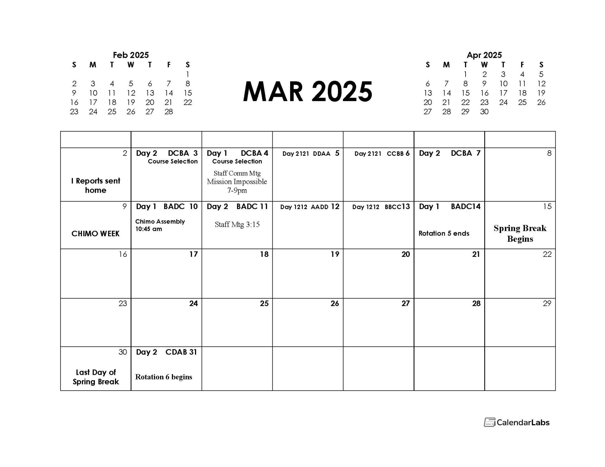 VSS School Calendar - Vernon Secondary