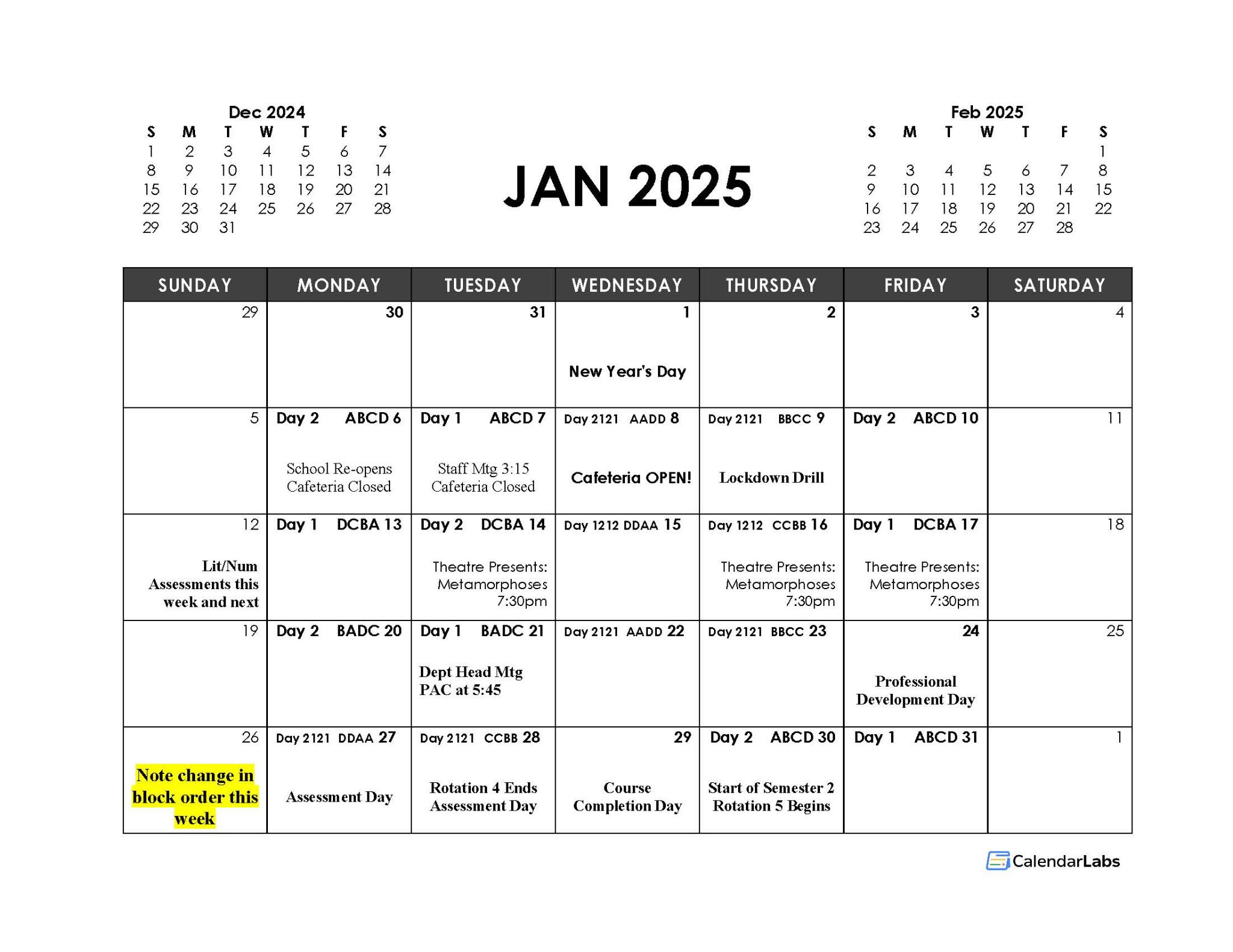 VSS School Calendar - Vernon Secondary