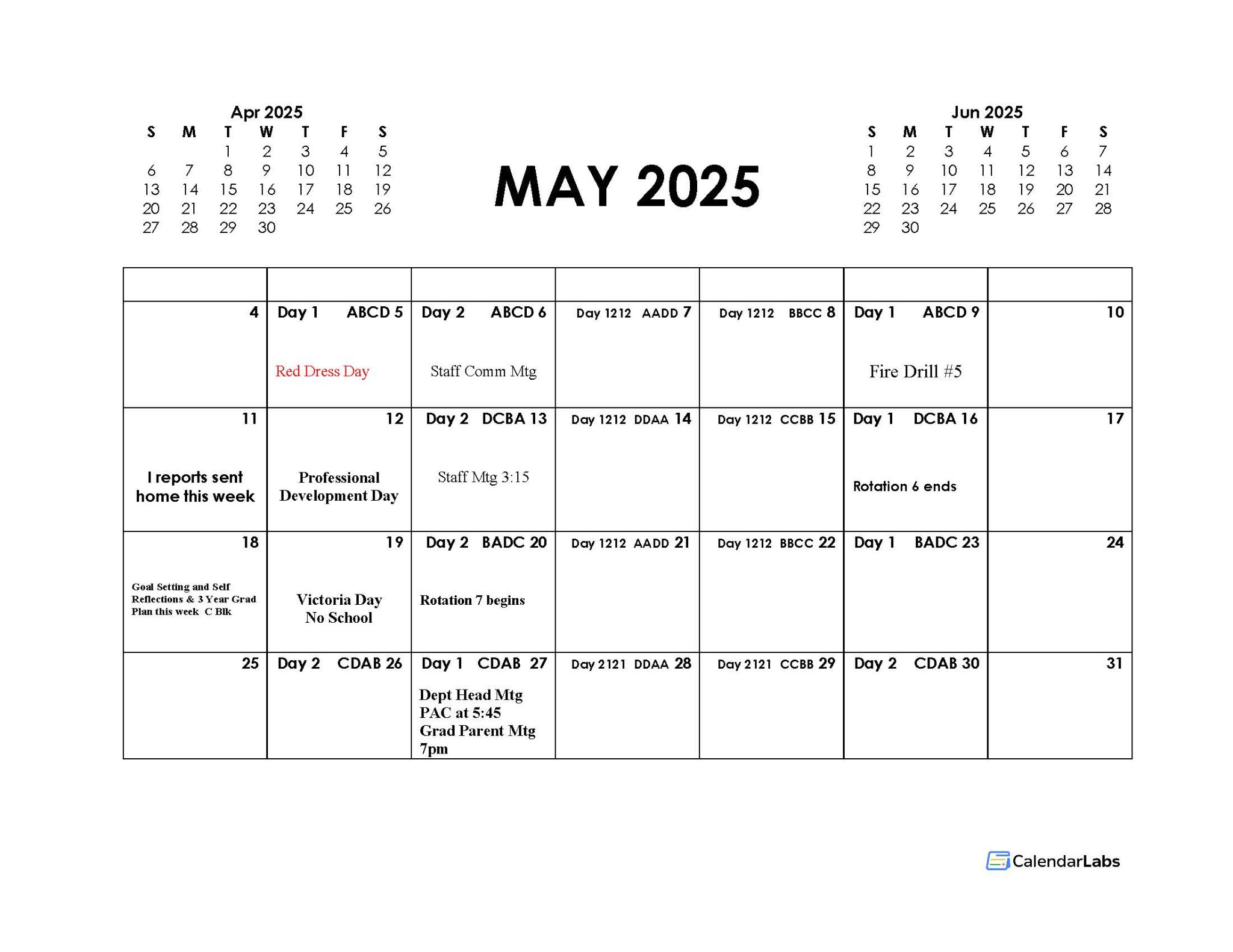 VSS School Calendar - Vernon Secondary